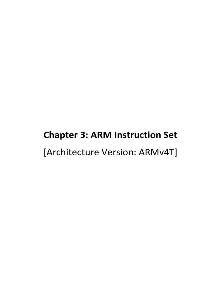Chapter 3: Arm Instruction Set: (Architecture Version: Armv4T) | PDF | Arm Architecture ...