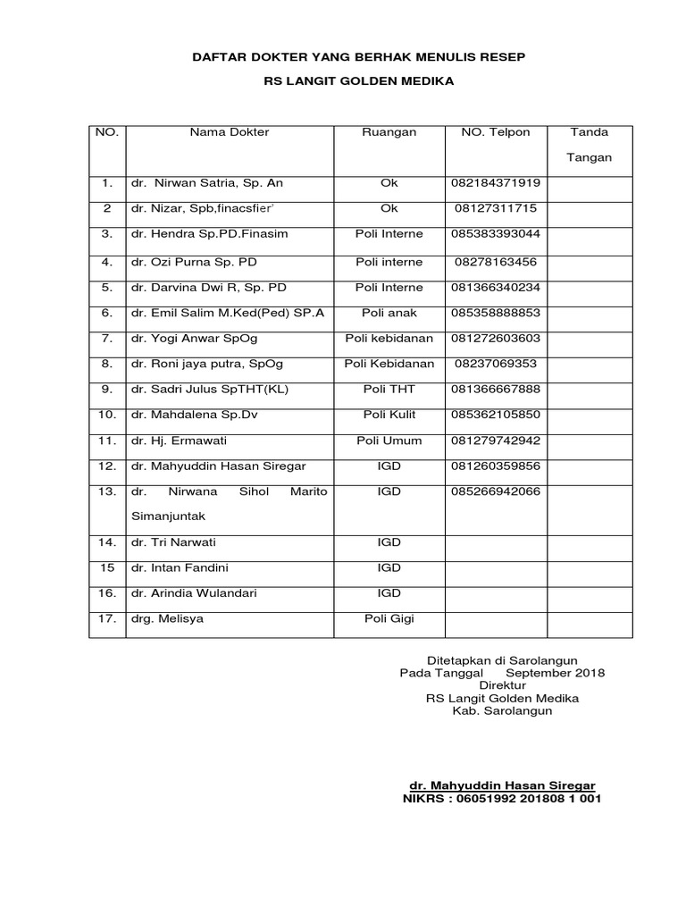 Specimen TTD Dokter | PDF