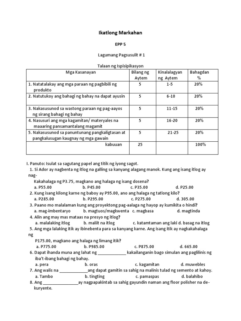 ST - Epp 5 - Q3 | PDF