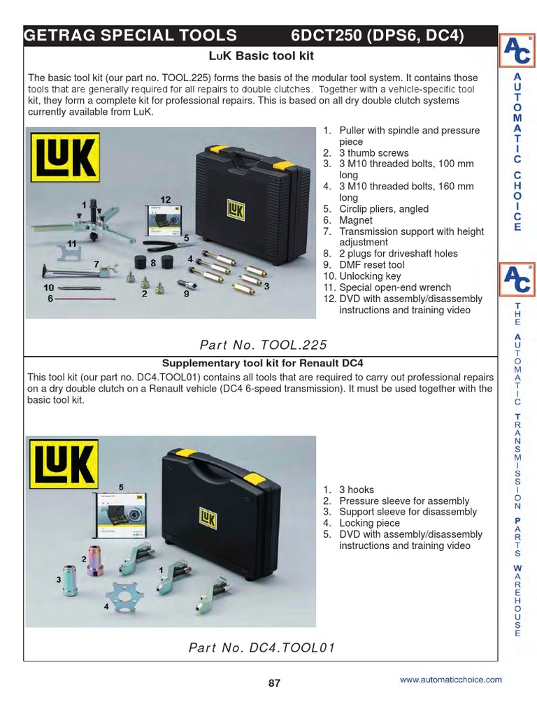Tools 6dct250 | PDF | Clutch | Screw