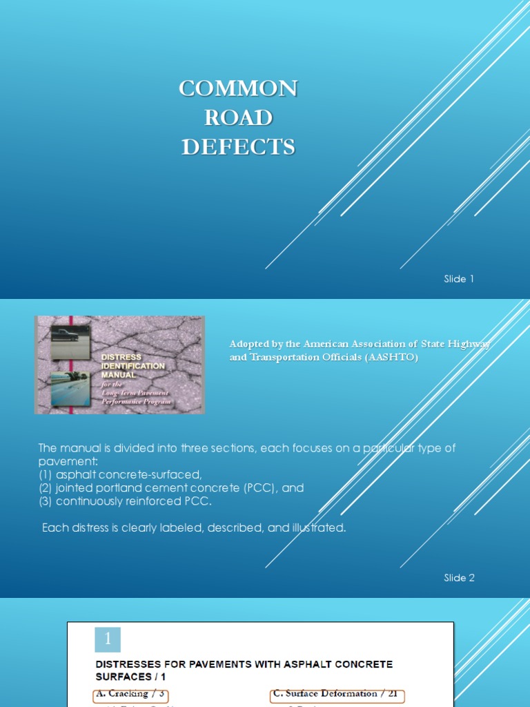 Common Road Defects | PDF | Road Surface | Road