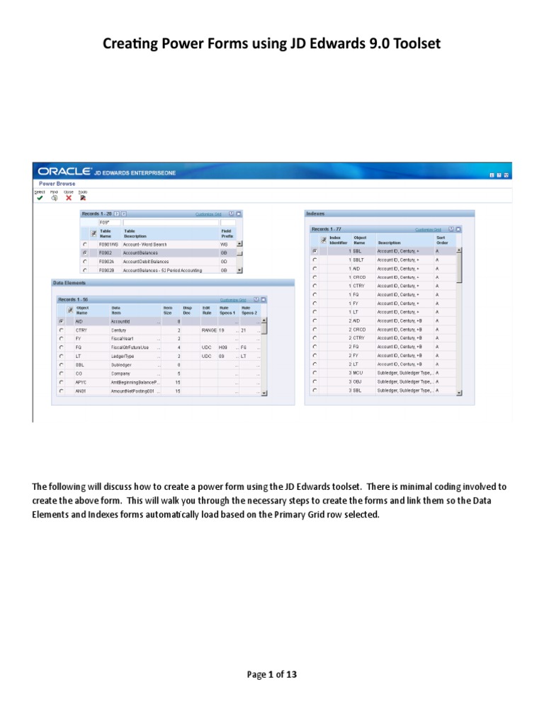 Creating Power Forms Using JD Edwards 9.0 Toolset | PDF | Button ...