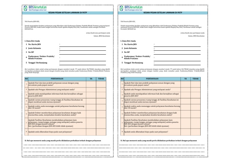 Format Kesan Bpjs | PDF