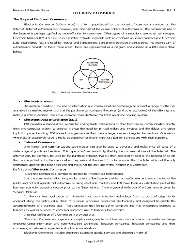 The Scope of Electronic Commerce | Download Free PDF | E Commerce | Electronic Data Interchange