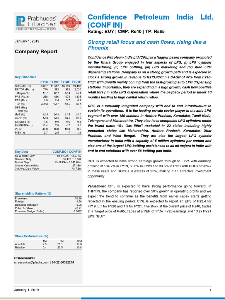 Confidence Petroleum India 020119 | PDF | Liquefied Petroleum Gas ...