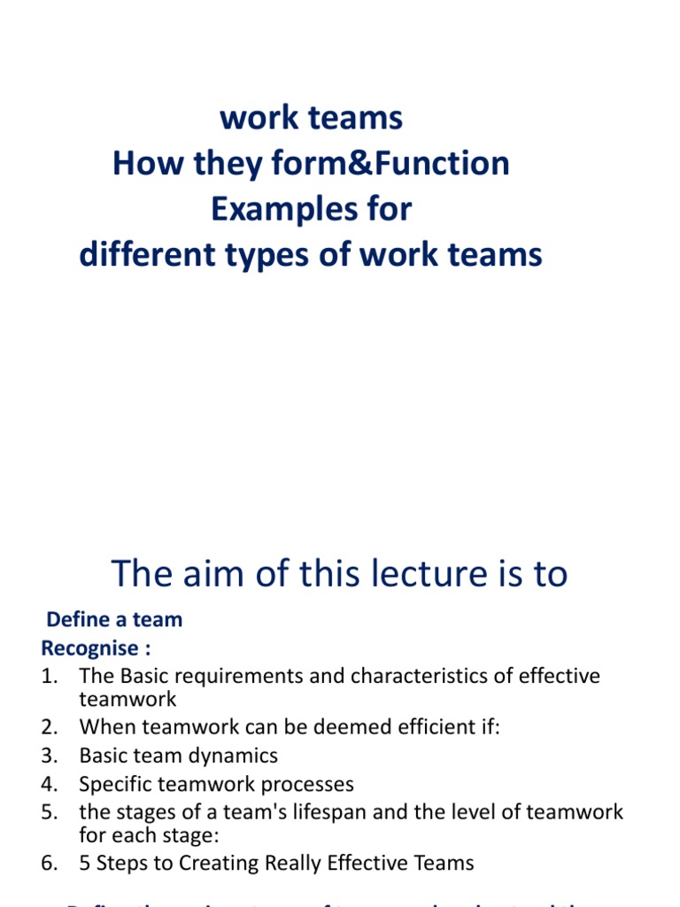 The Different Types of Work Teams and How | PDF | Applied Psychology ...