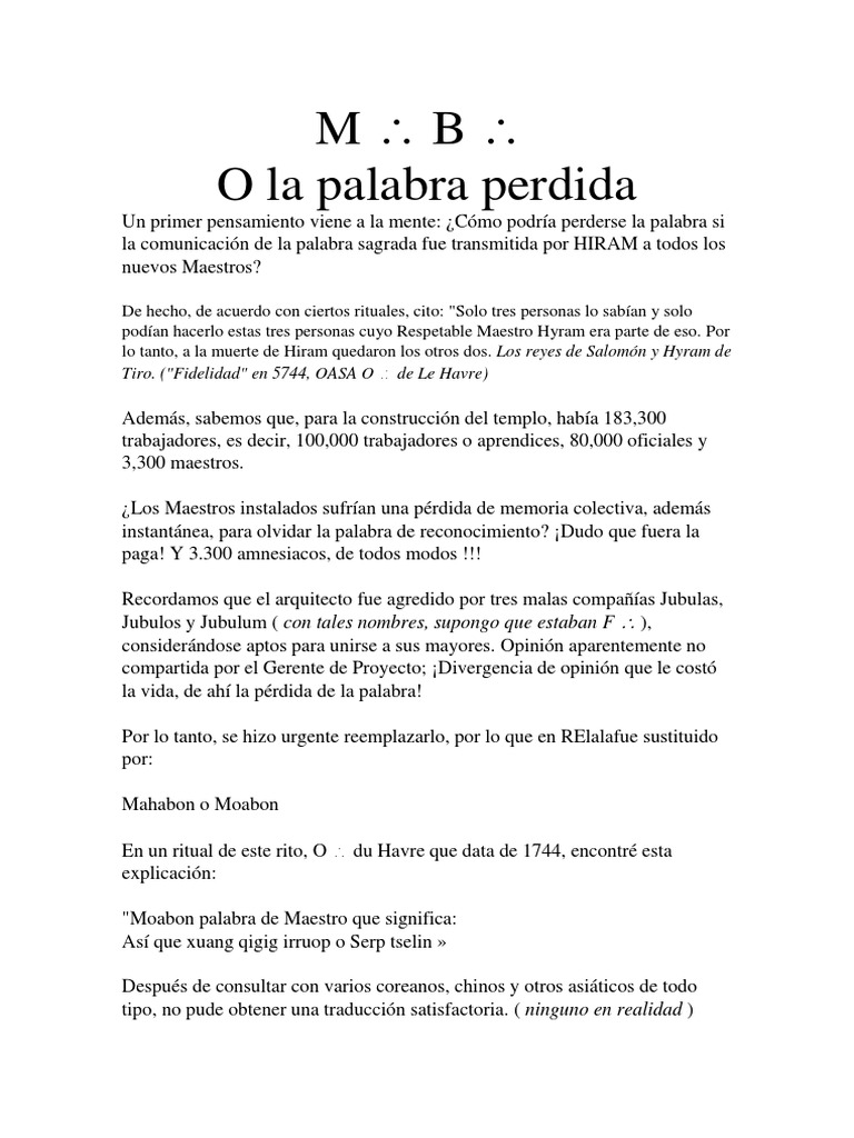 Moabon Macbenac | PDF | Masonería | Idiomas