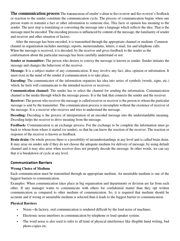 The Communication Process | PDF | Code | Communication