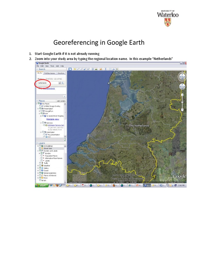 Georeferencing in Google Earth | PDF