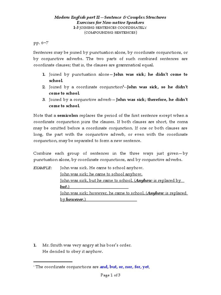 1-03 Joining Sentences Coordinately | PDF | Sentence (Linguistics ...