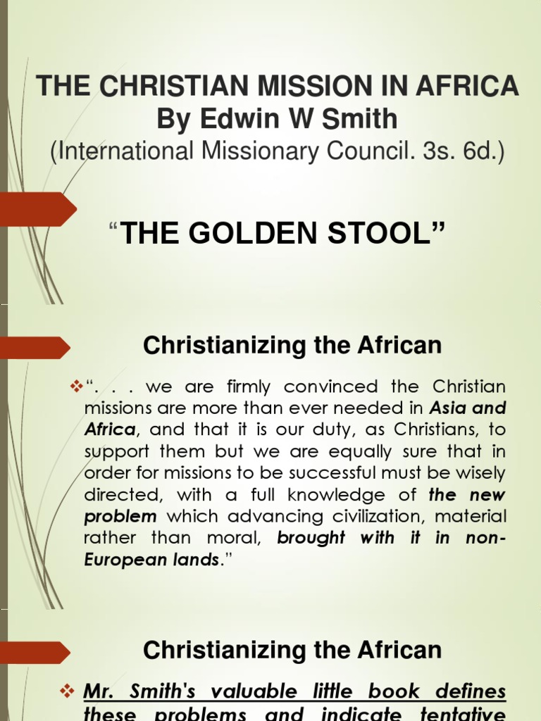 THE CHRISTIAN MISSION IN AFRICA The Golden Stool PDF | PDF | Christian ...