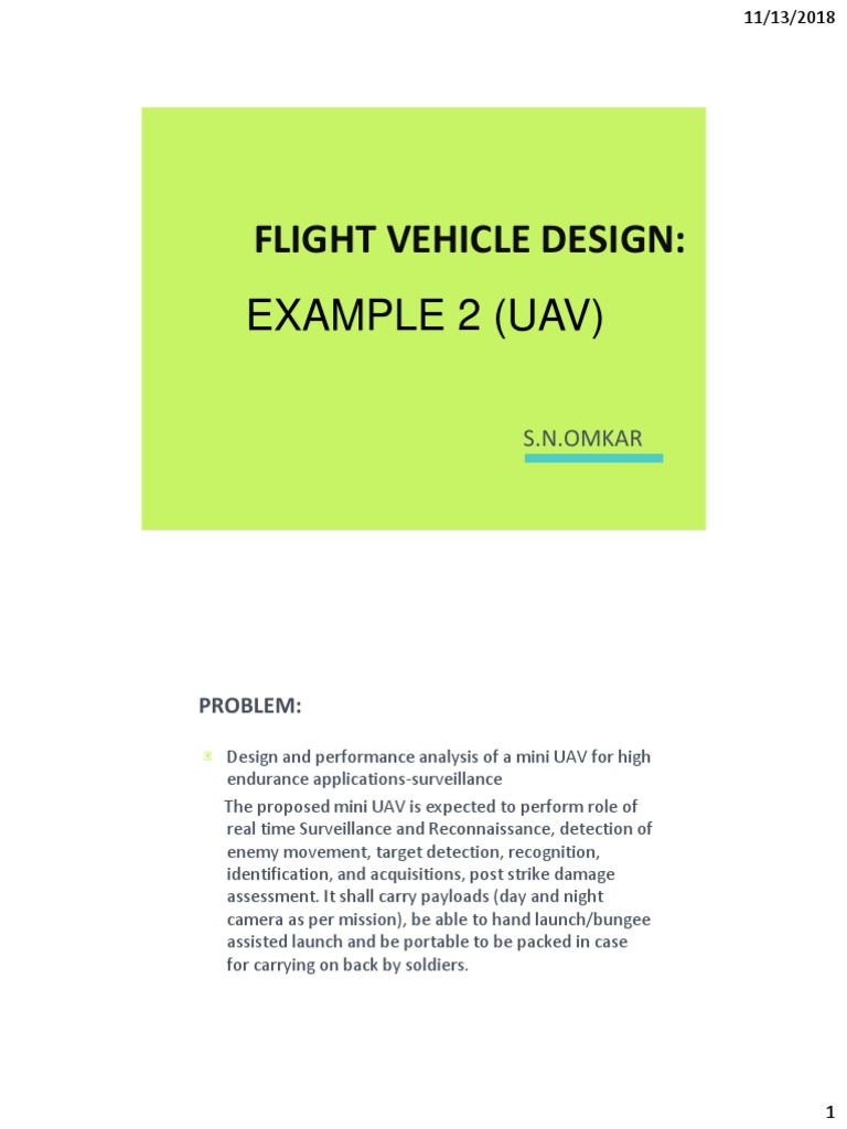Flight Vehicle Design:: Example 2 (Uav) | PDF | Empennage | Airfoil