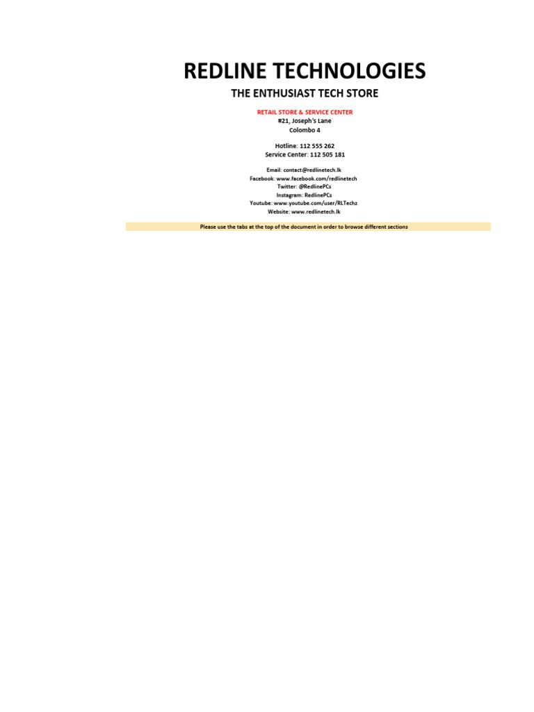 Redline Technologies - Price List | Download Free PDF | Laptop ...