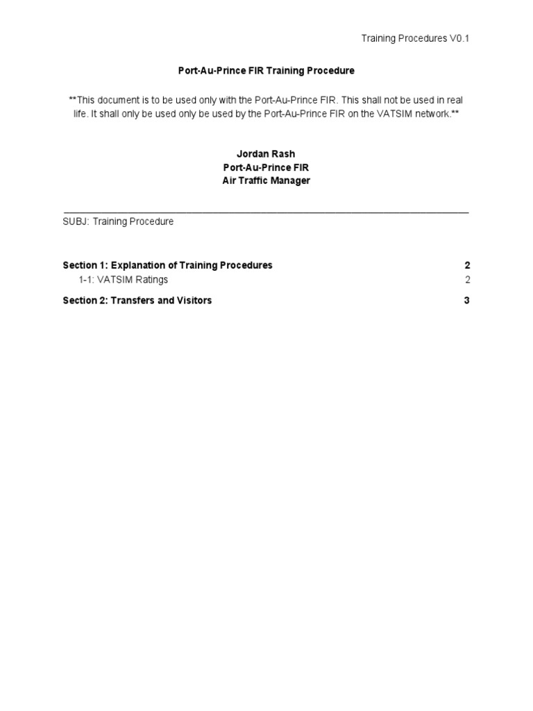 Training Sop | PDF | Aviation | Business