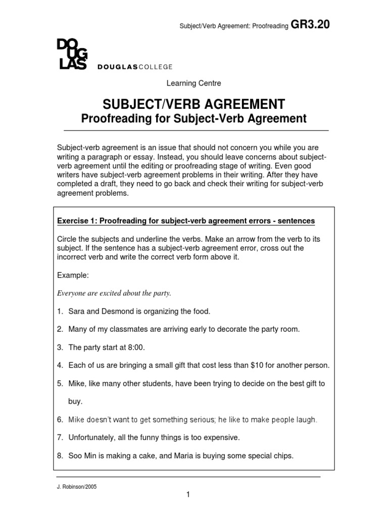 Proofreading For Subject Verb Agreement | PDF | Beaver | Osteoporosis