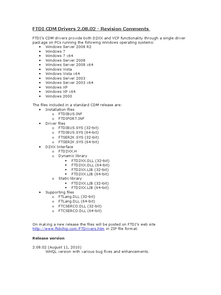 CDM 2 08 02 Release Info | PDF | Microsoft Windows | 64 Bit Computing