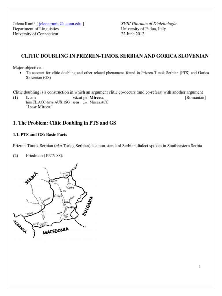 Linguistic Analysis of Clitic Doubling | PDF | Lexicon | Pronoun