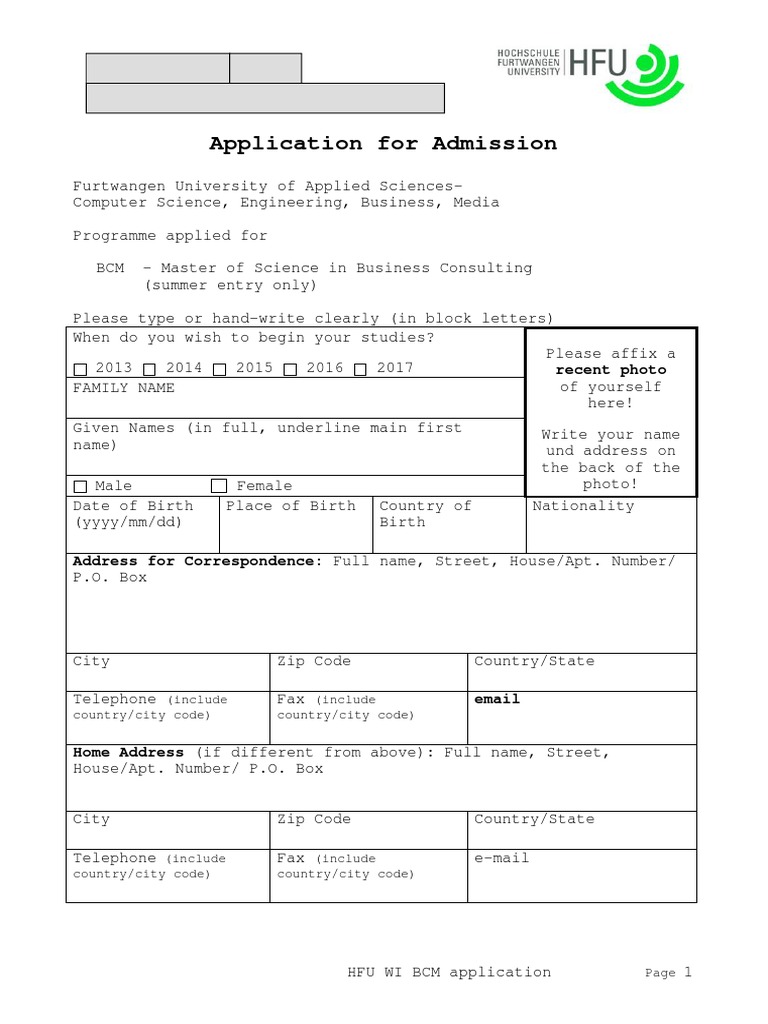 Business Consulting (BCM) Application Form PDF | PDF | International ...