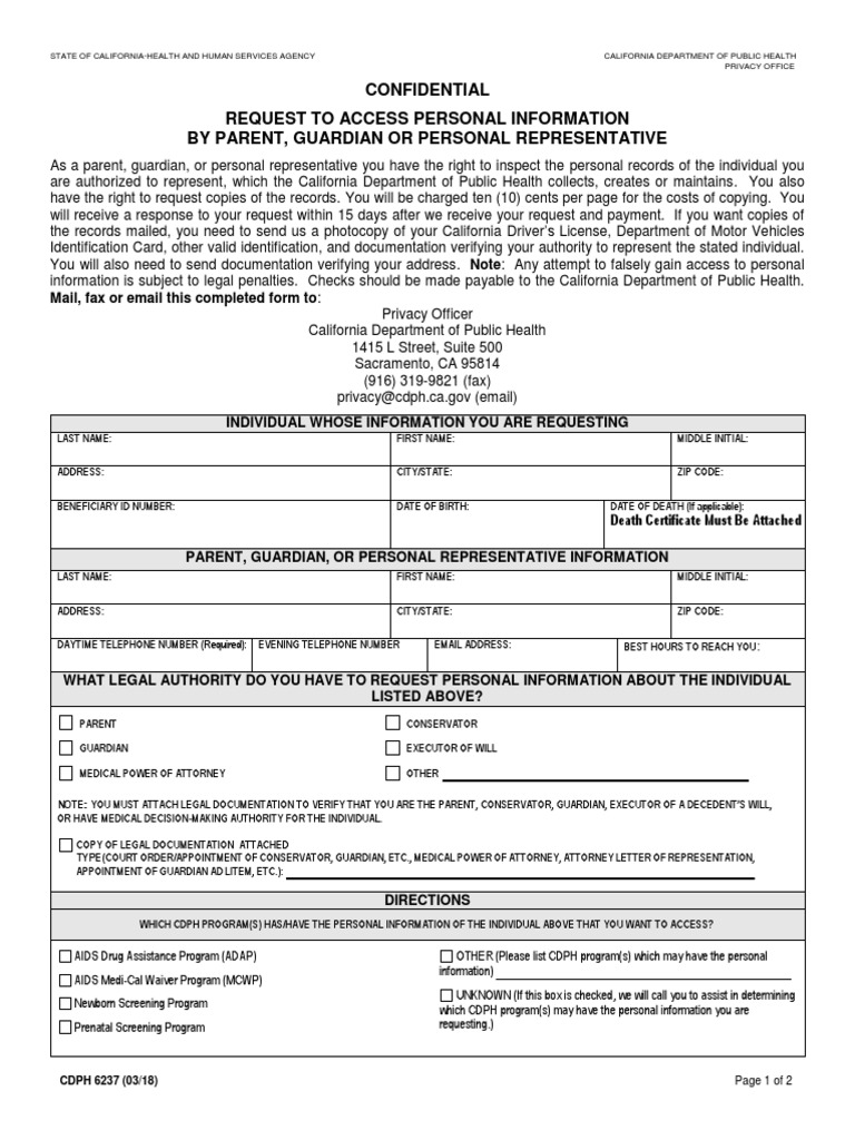 CDPH 6237 | PDF | Identity Document | Notary Public