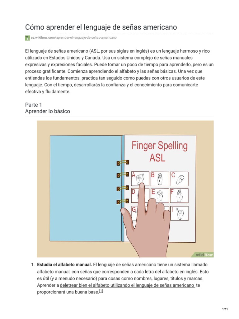 Cómo Aprender El Lenguaje de Señas Americano | PDF | Lenguaje de señas ...