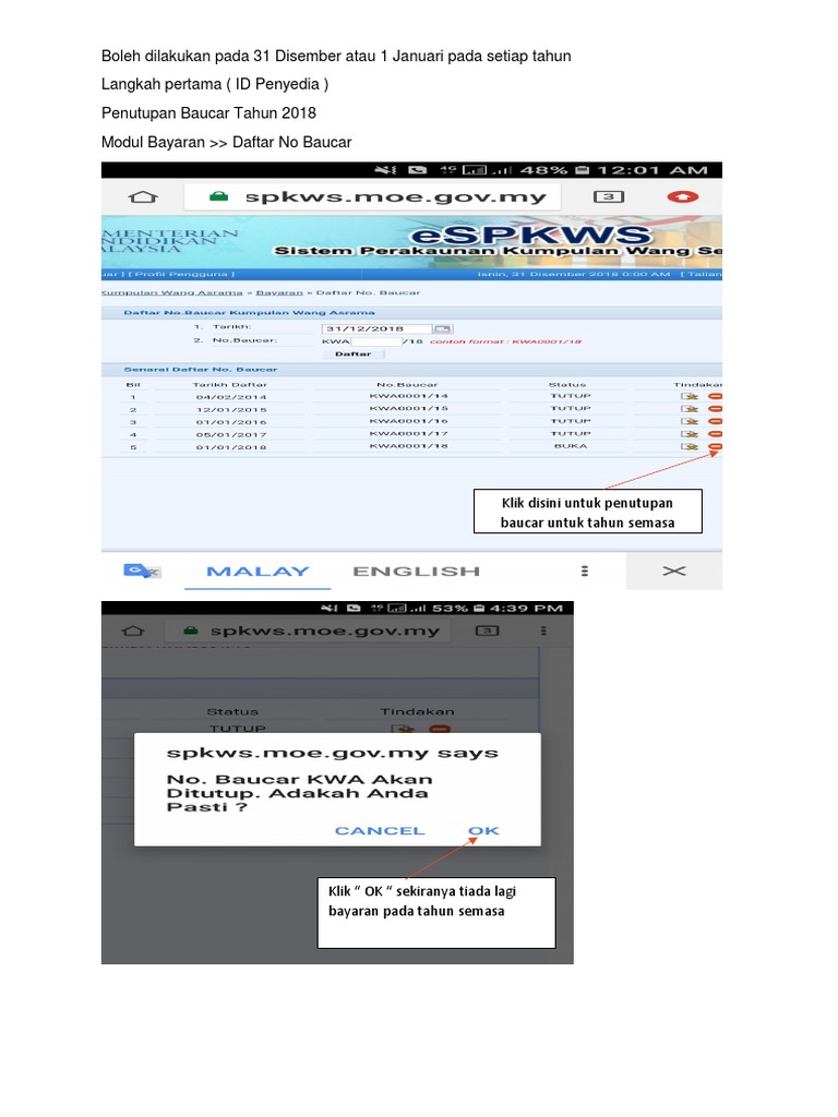 Penutupan Akaun Espkws 2018 | PDF