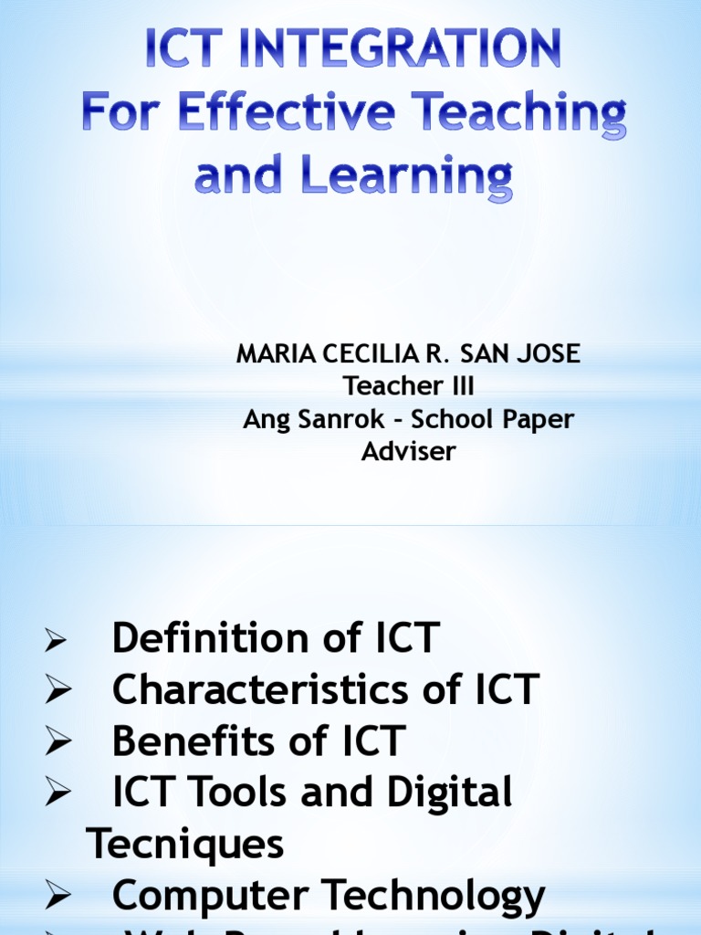 ICT in Education: Key Concepts | PDF | Computers
