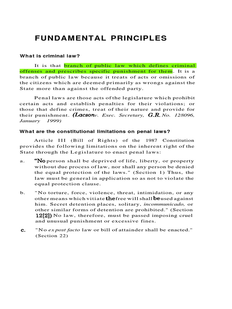Criminal Law II Notes and Cases Boado | PDF | Ex Post Facto Law ...