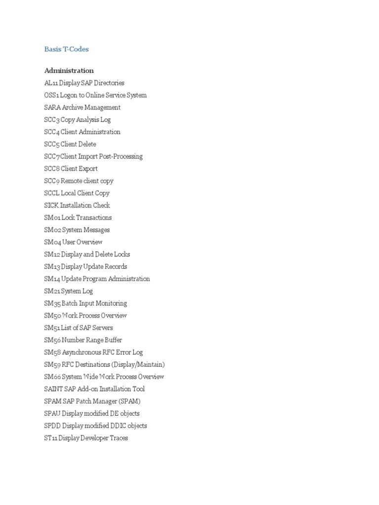 Basis T Codes | PDF | Databases | Database Transaction