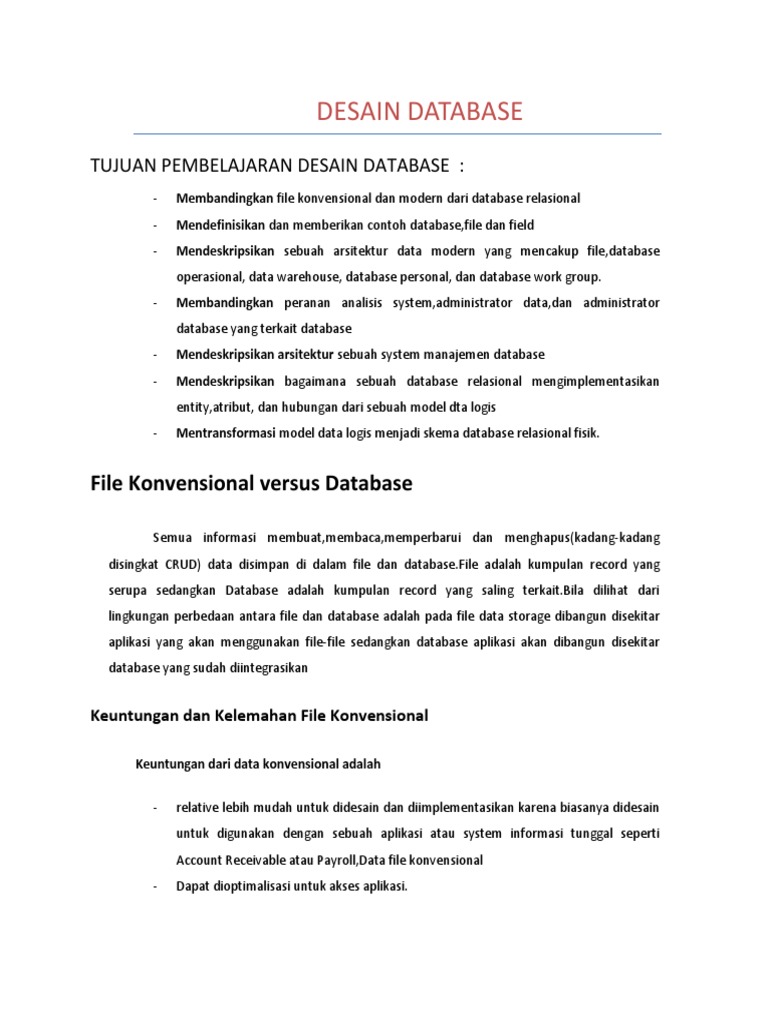 Desain Data Base | PDF | Bisnis | Komputer