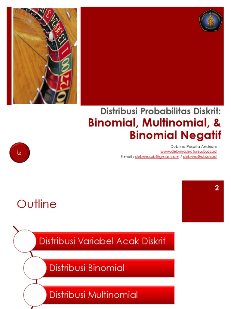 6 Distribusi Diskrit Binomial Multinomial Pascal PDF | PDF | Metode & Bahan Ajar