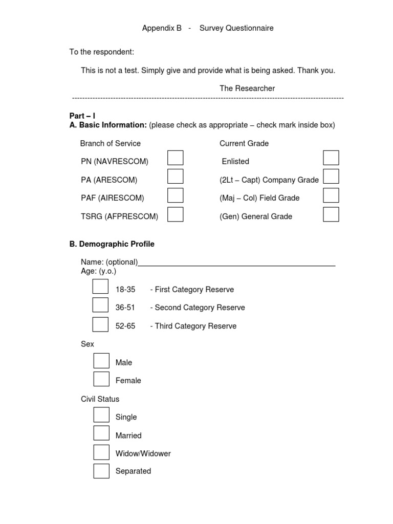 Appendix B-Survey Questionnaire | PDF | Incident Command System ...
