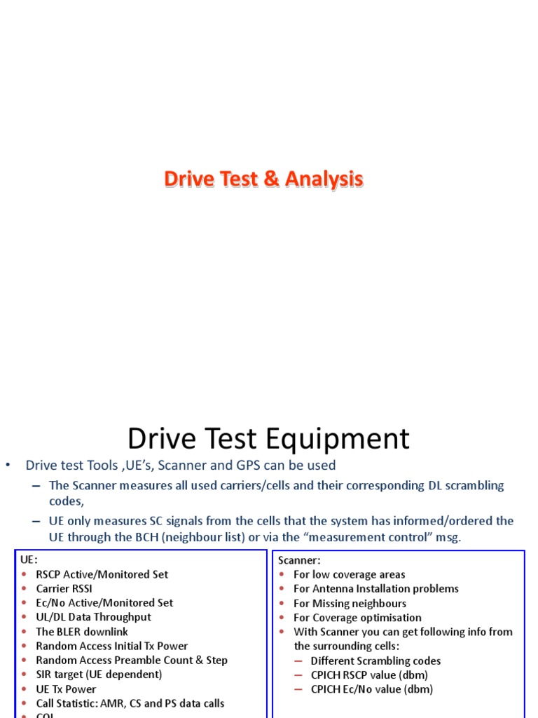 Drive Test & Analysis | PDF | Mathematical Optimization | Antenna (Radio)