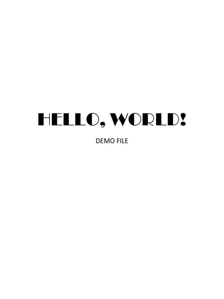 Hello World PDF | PDF