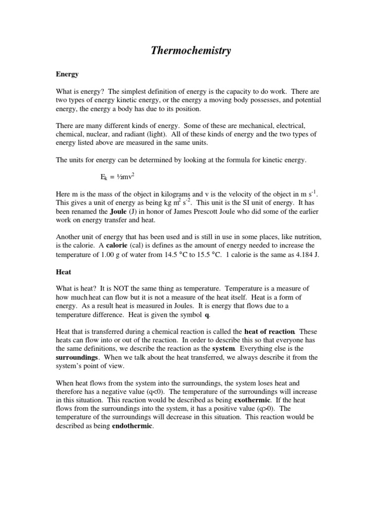 Thermochemistry | PDF | Enthalpy | Heat