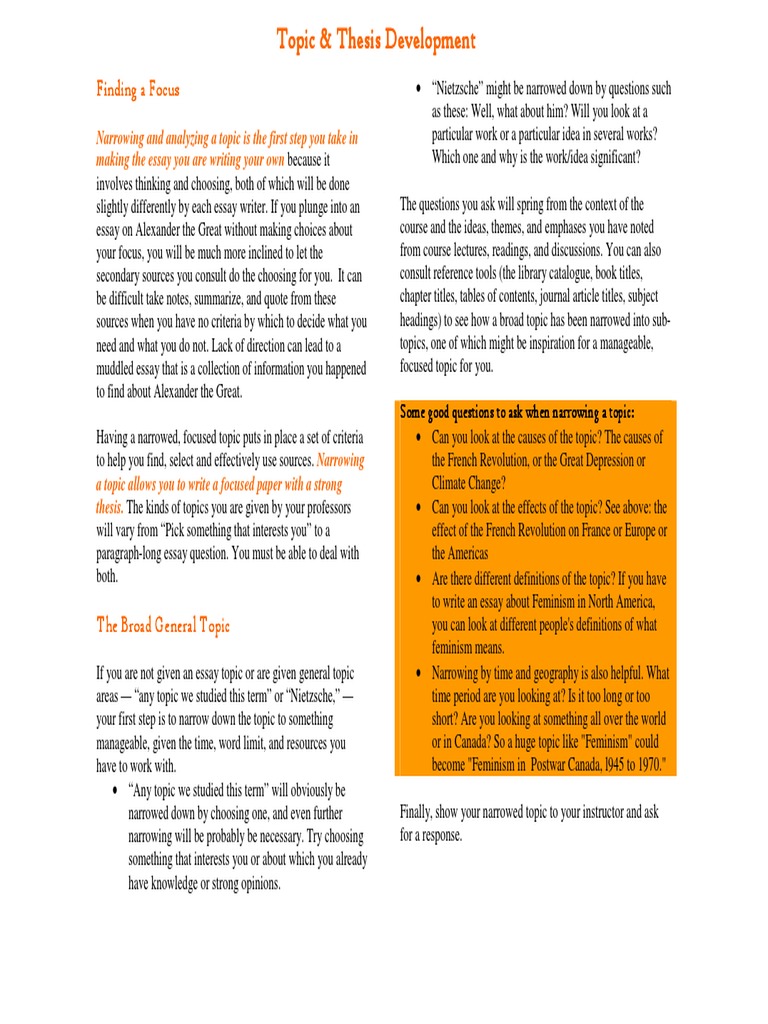 Finding A Focus Finding A Focus Finding A Focus Finding A Focus | PDF ...