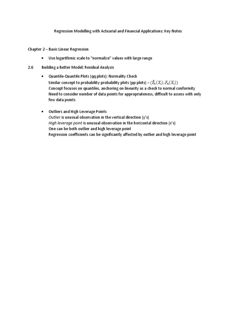Regression Modelling With Actuarial and Financial Applications - Key ...