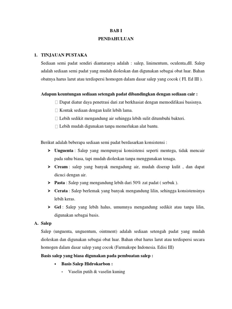 Laporan Fts Semisolid | PDF