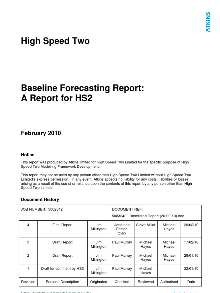 Baseline Forecasting Report: A Report For HS2 | PDF | Forecasting ...