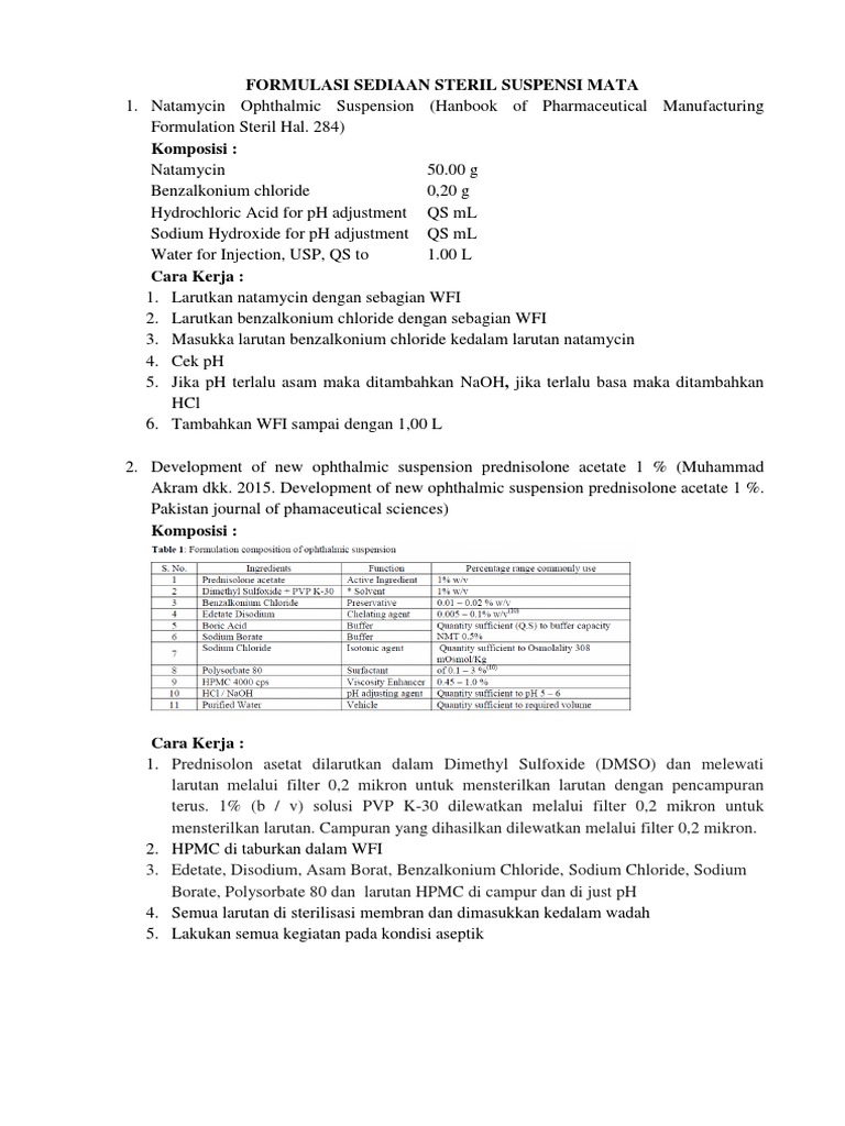 Formulasi Sediaan Steril Suspensi Mata | PDF