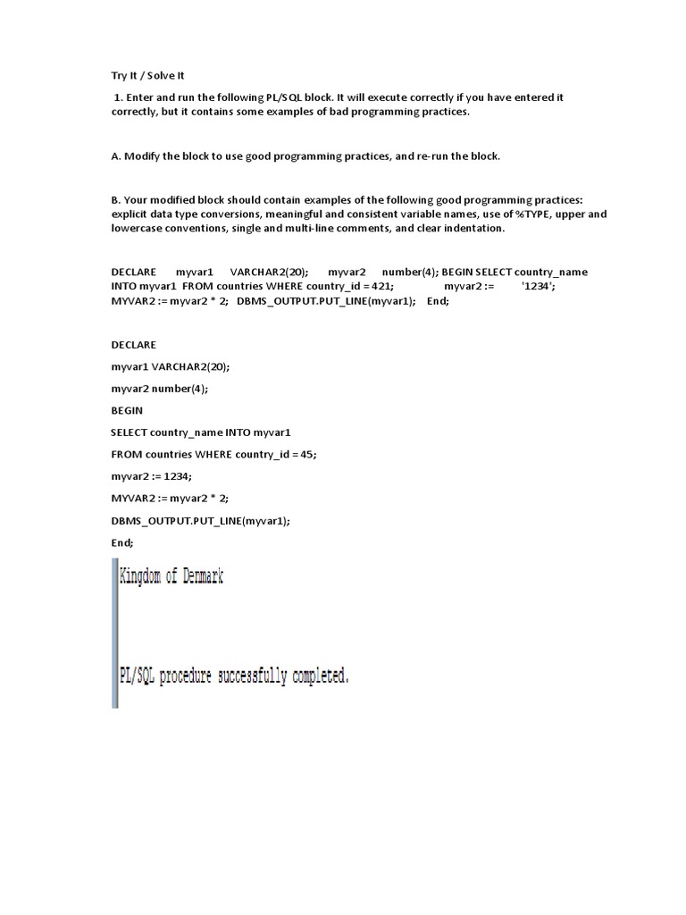 PLSQL 2 7 Practice | Download Free PDF | Computer Programming | Software Engineering