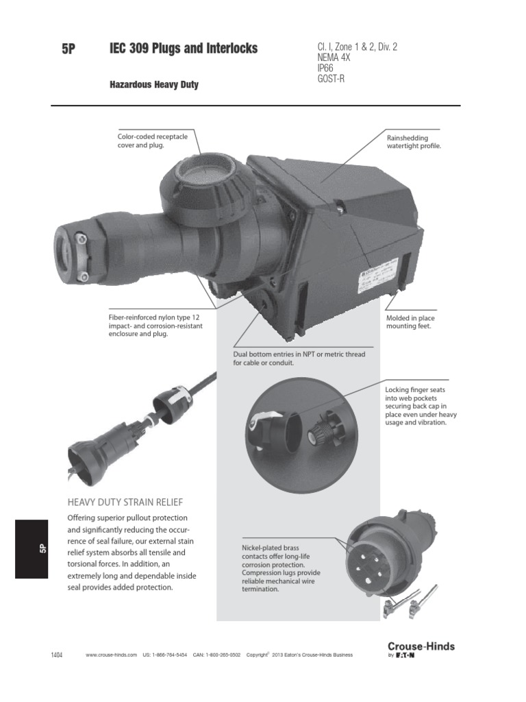 IEC 309 Plugs and Interlocks 5P: Hazardous Heavy Duty | PDF ...