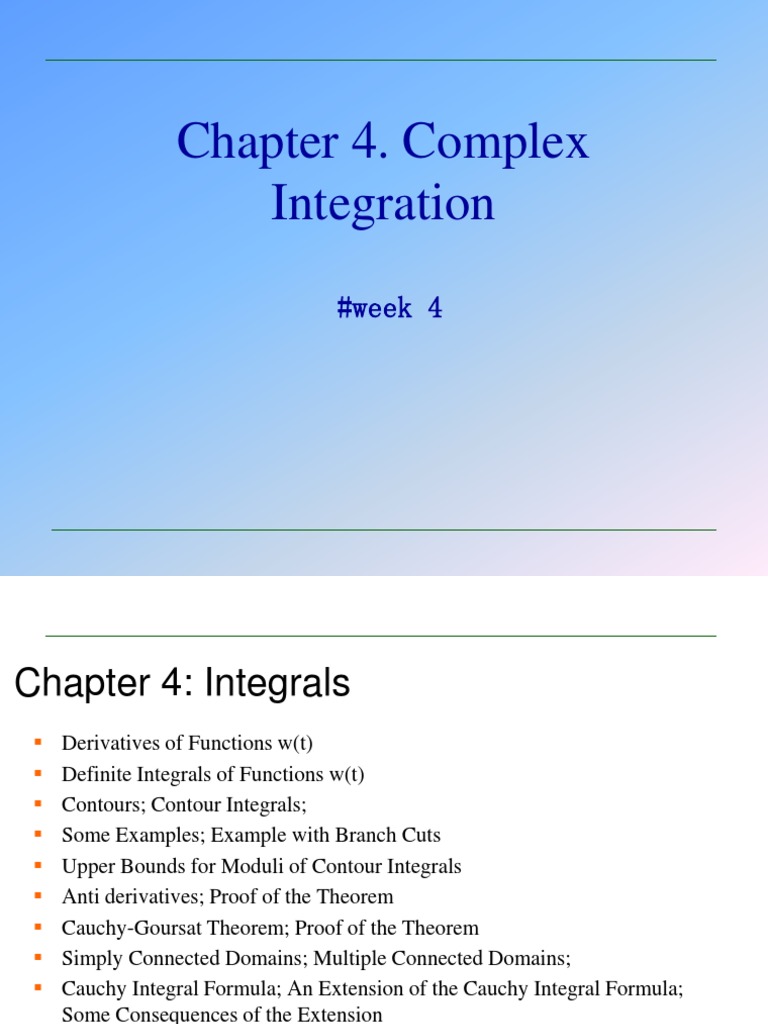 4 - Complex Integrals | PDF | Integral | Function (Mathematics)