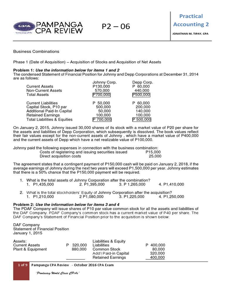 P2 06 | PDF | Certified Public Accountant | Equity (Finance)