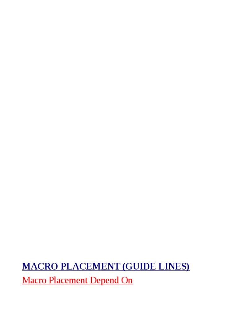 Macro Placement (Guide Lines) | PDF | Mosfet | Cmos