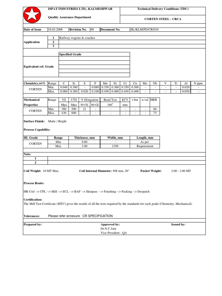 Corten Steel - Crca | PDF | Building Materials | Chemistry