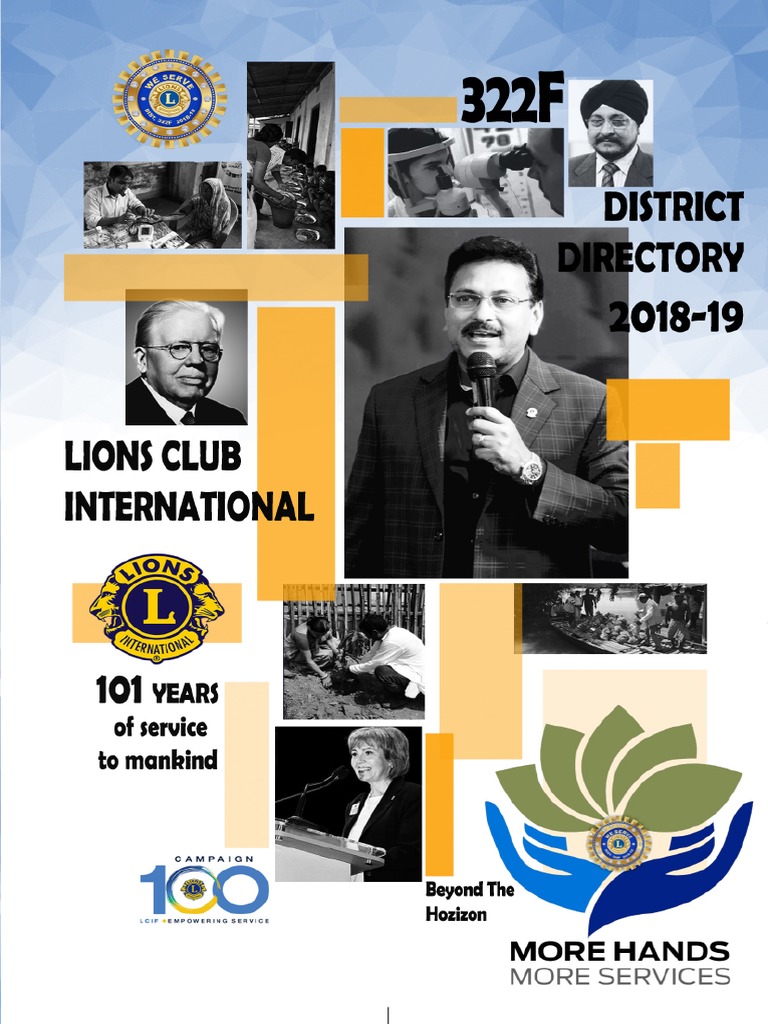 Lions District 322f Directory 2018-19 | PDF | Secretary | Board Of ...