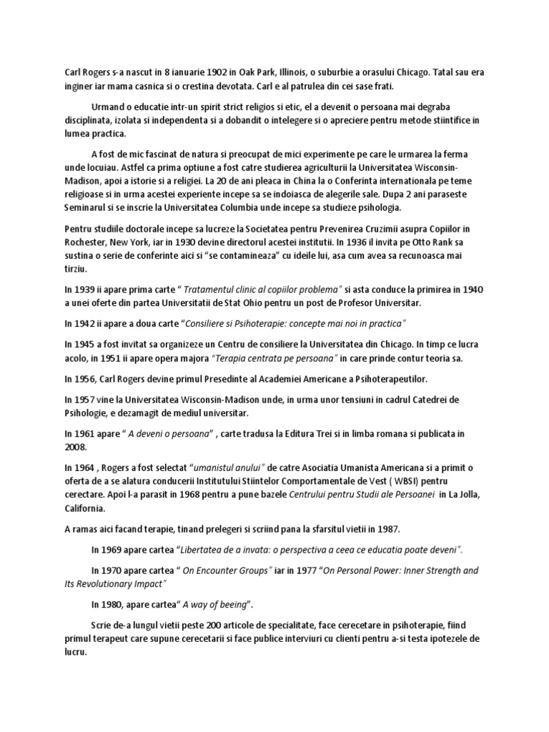 Carl Rogers Biography | PDF