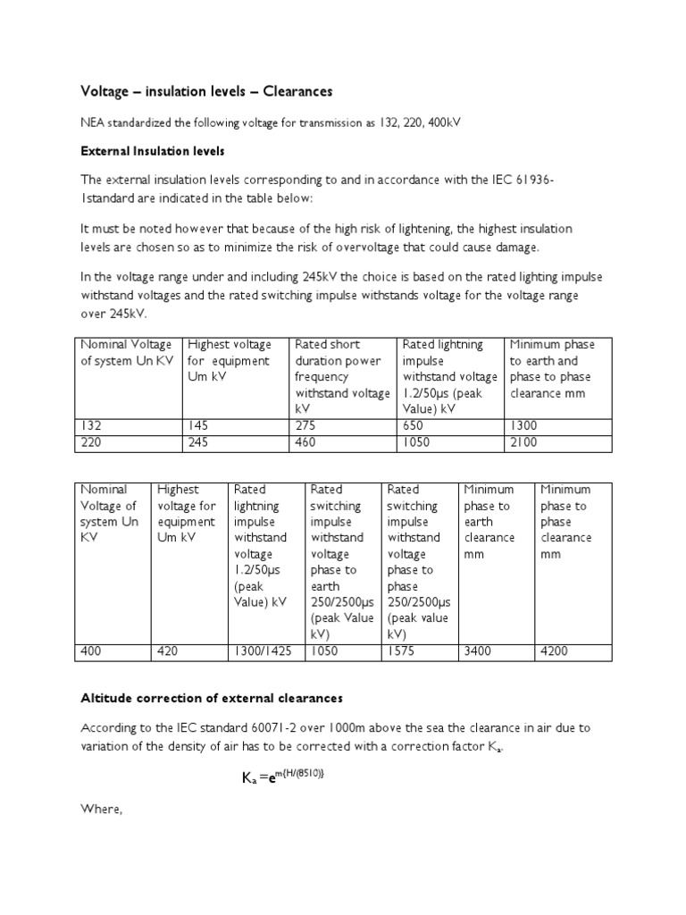 Insulation Levels, Clearances, and Tower Types for Transmission Lines ...
