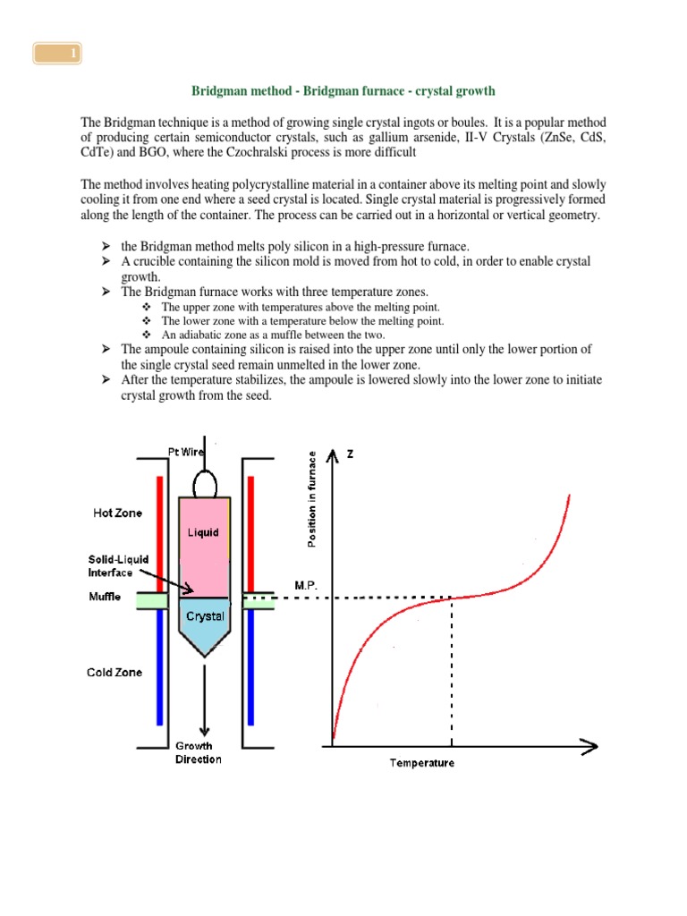 Bridgman Method - Bridgman Furnace - Crystal Growth | PDF | Chemical ...