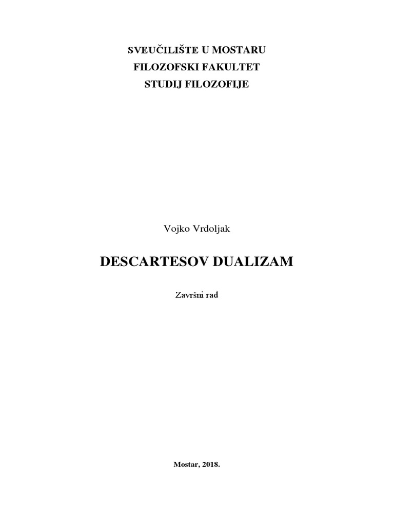 Descartesov Dualizam | PDF